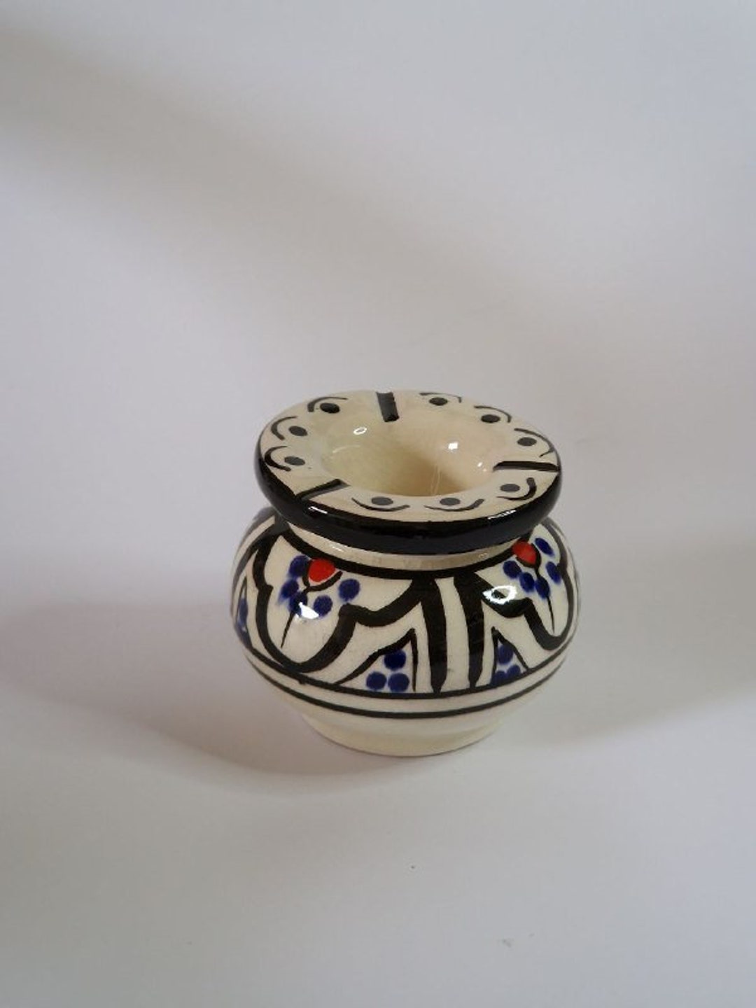 Small 250g Windproof Ashtray Moroccan Ceramic Glazed Handmade Smokeless ...