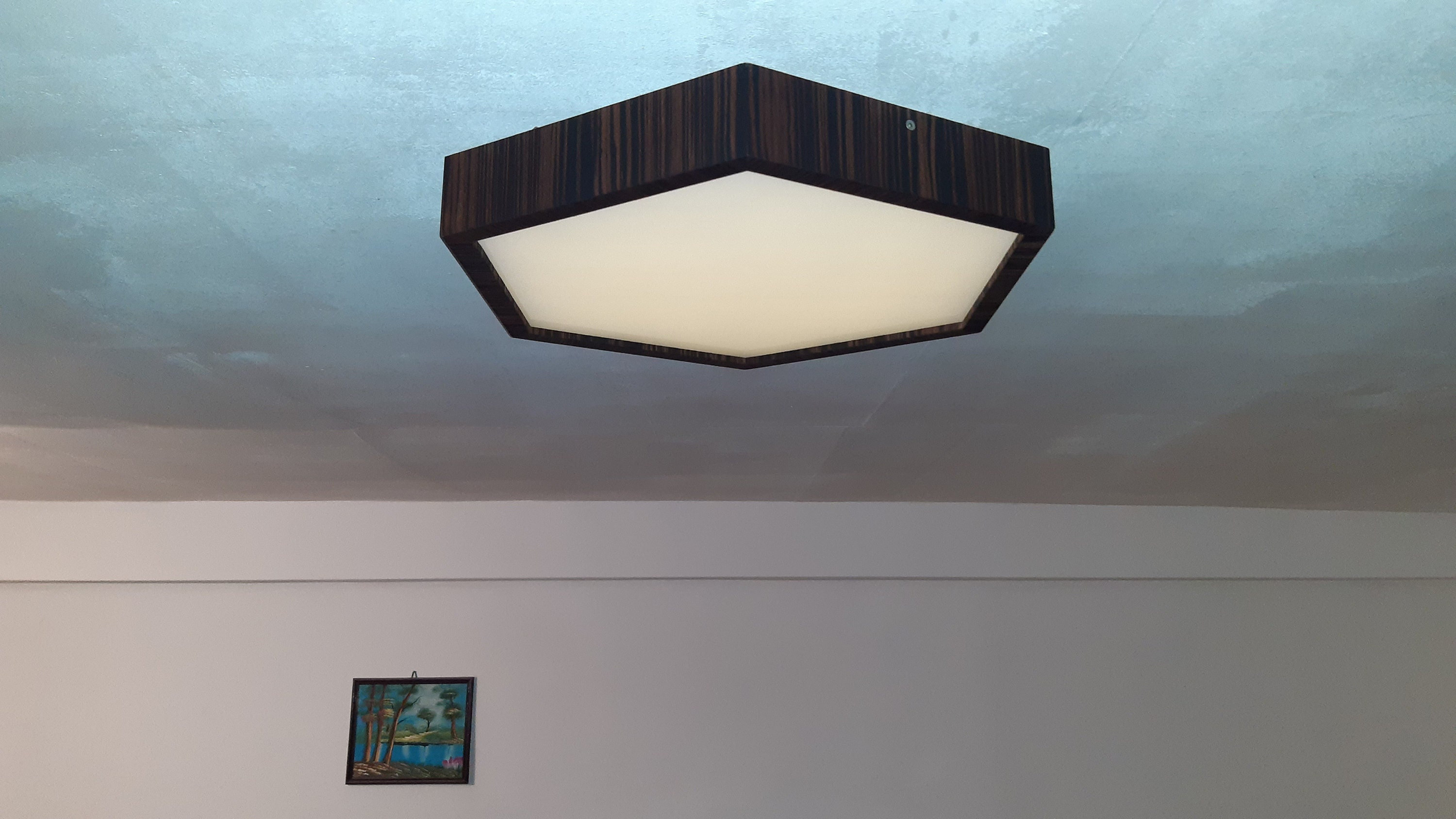Ceiling Wooden Hexagon Lamp - Etsy