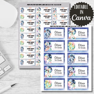 Set of Space Printables Labels Back to School, Space Stickers, Tags ...