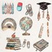 Teachers Clipart and School Supplies Boho Style Drawings for Planner ...