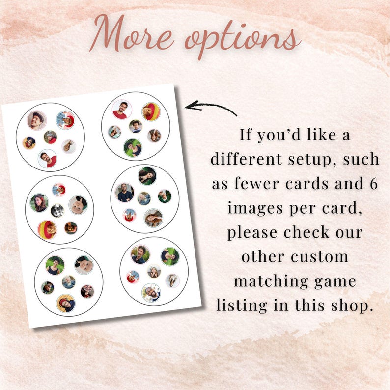 Custom Photo Matching Game - 57 Card Personalized Spot-it Style Game ...