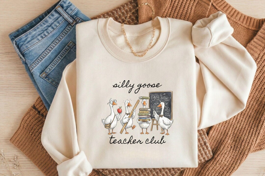 Silly Goose Teacher Club Clipart, 4 Geese PNG, School Sublimation ...