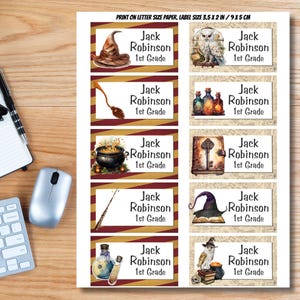 Set of Magic Printables Labels Back to School, Magic Themed Stickers ...