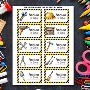 Set of Watercolor Hand Tools Printables Labels Back to School Hand ...