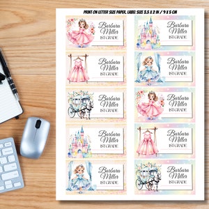 Set of Princess Printables Labels Back to School, Princess Stickers ...