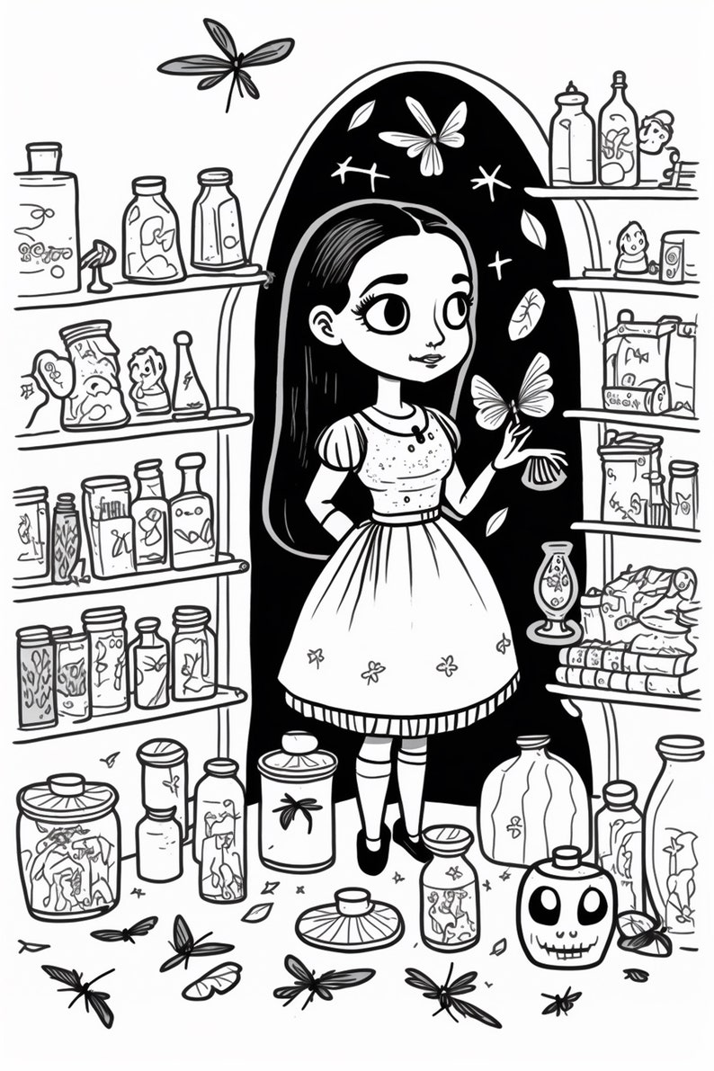 Libro De Colorear Miércoles Addams Merlina Addams Wednesday - Etsy UK