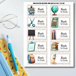 Set of School Supplies Printables Labels Back to School, School ...