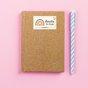 Set of Boho Rainbow Printables Labels Back to School, Boho Rainbow ...