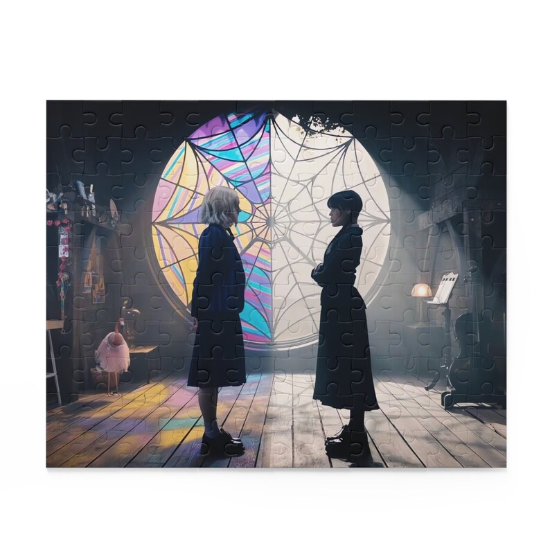 Wednesday Addams and Enid Stained Glass Puzzle A - Etsy