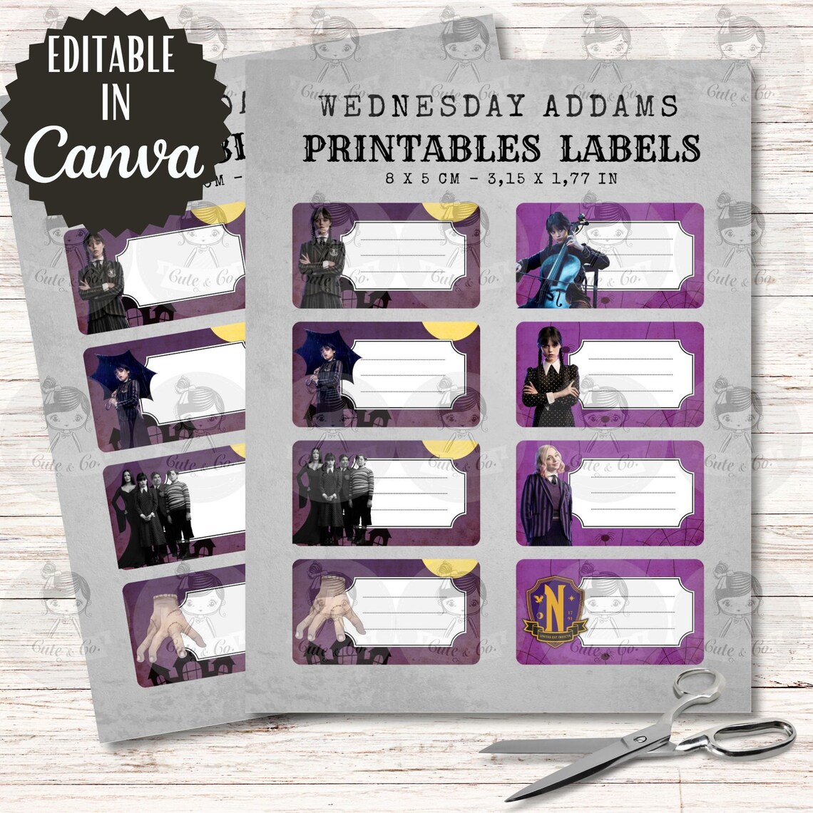 Wednesday Printables Labels School Labels DIY Label Printable - Etsy