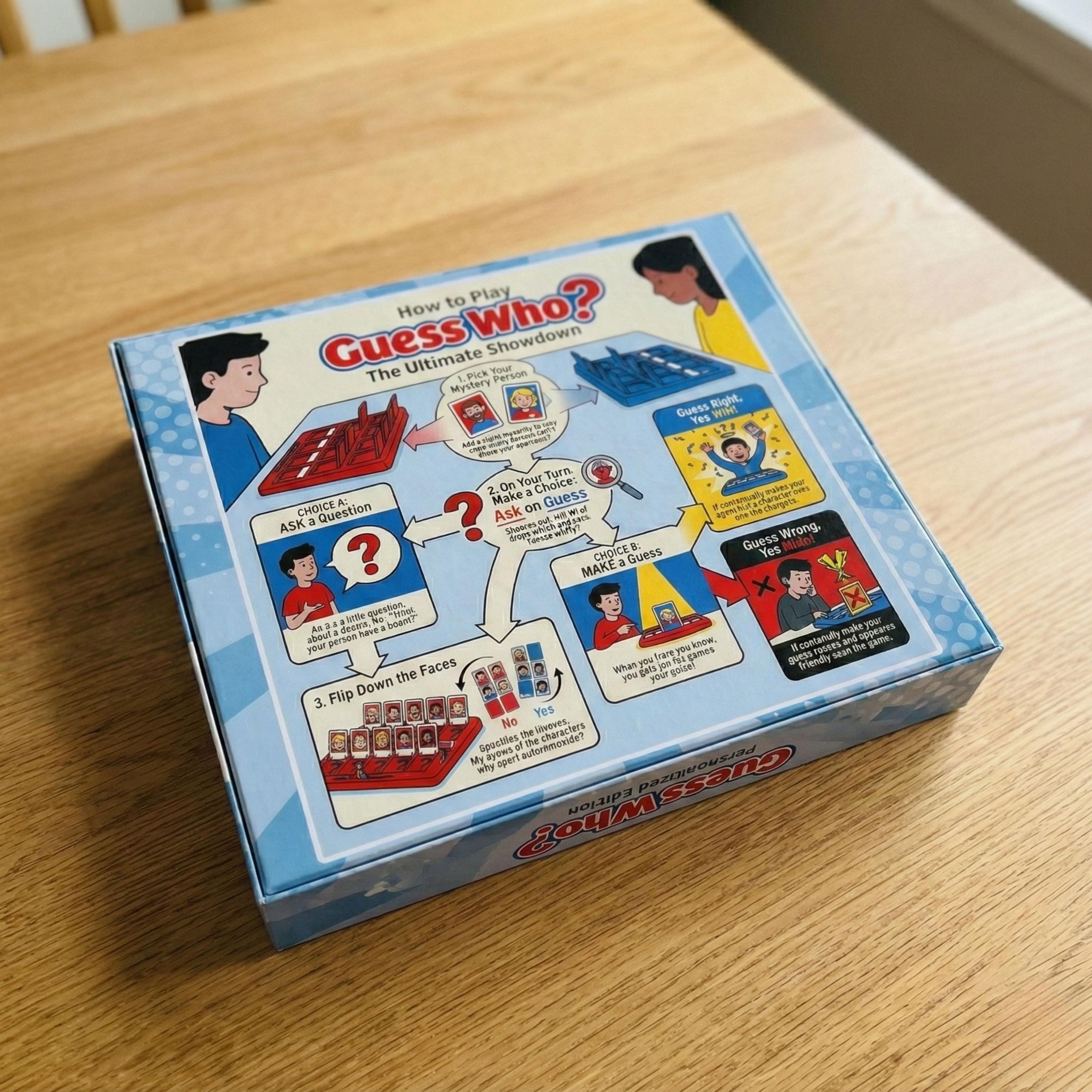 Printable Personalized Guess Who Style Game Box | Custom Family Name ...