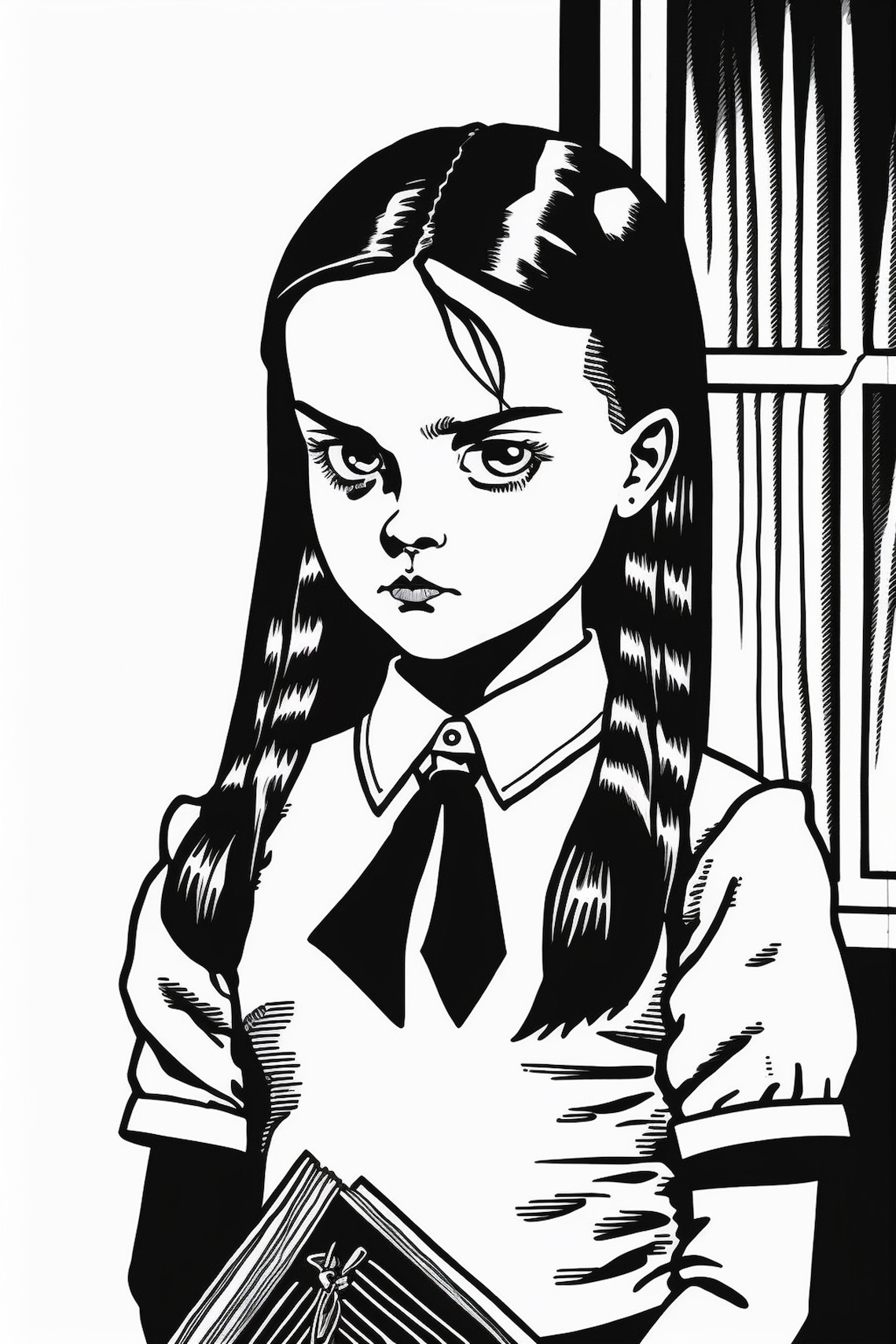 Libro de colorear Miércoles Addams Merlina Addams Wednesday - Etsy España