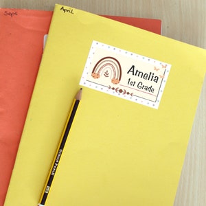 Set of Boho Rainbow Printables Labels Back to School, Boho Rainbow ...