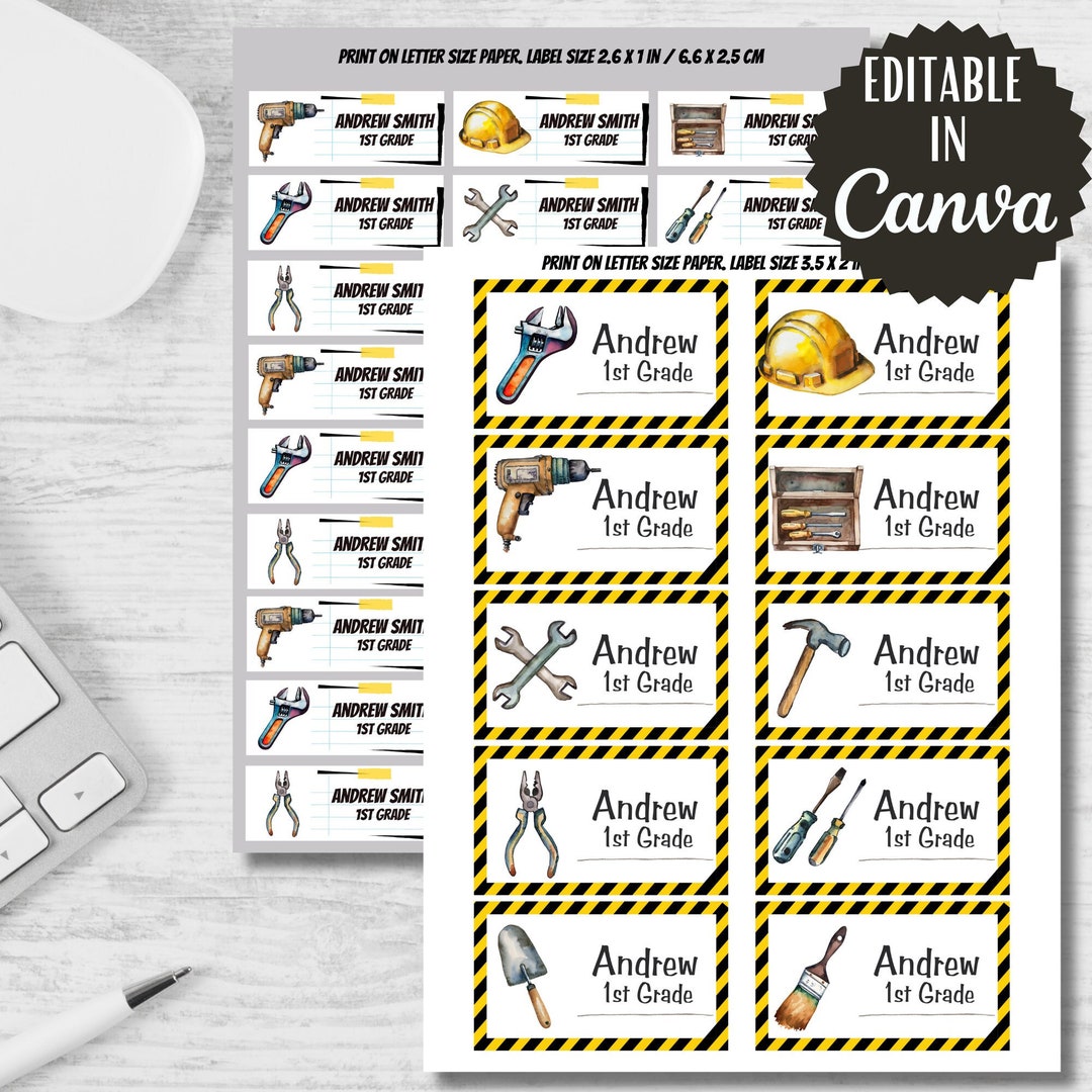 Set of Watercolor Hand Tools Printables Labels Back to School Hand ...