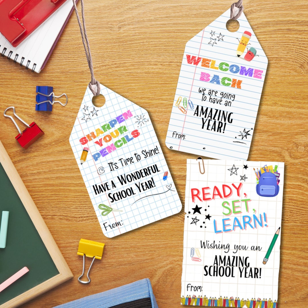 Back to School Gift Tag Printable First Day of School Favor Tags ...