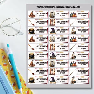 Set of Magic Printables Labels Back to School, Magic Themed Stickers ...
