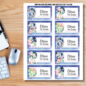 Set of Space Printables Labels Back to School, Space Stickers, Tags ...