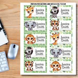 Set of Forest Animals Printables Labels Back to School, Forest Animals ...