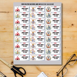 Set of Circus Printables Labels Back to School, Circus Stickers, Tags ...