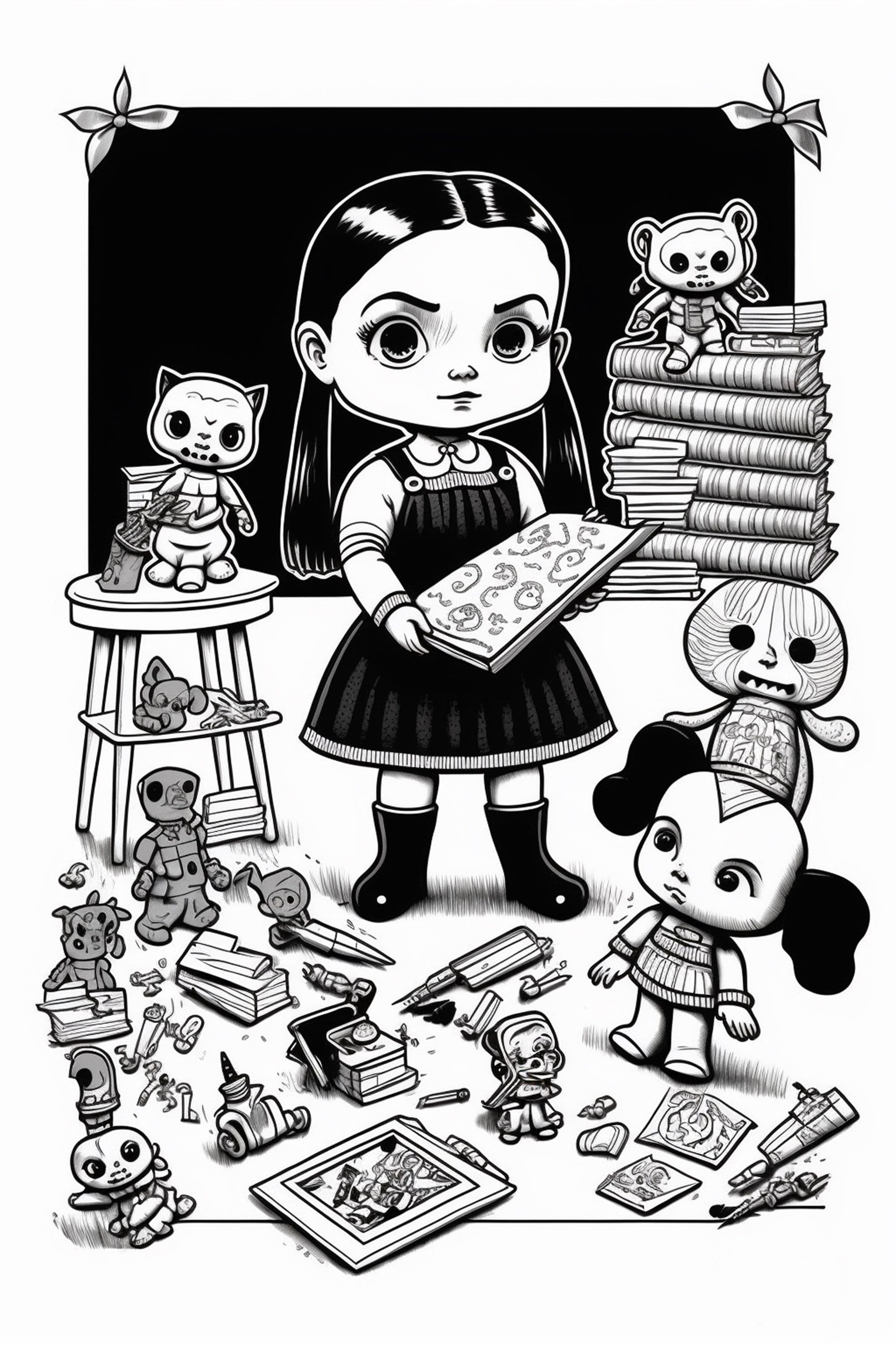 Libro De Colorear Miércoles Addams Merlina Addams Wednesday - Etsy UK