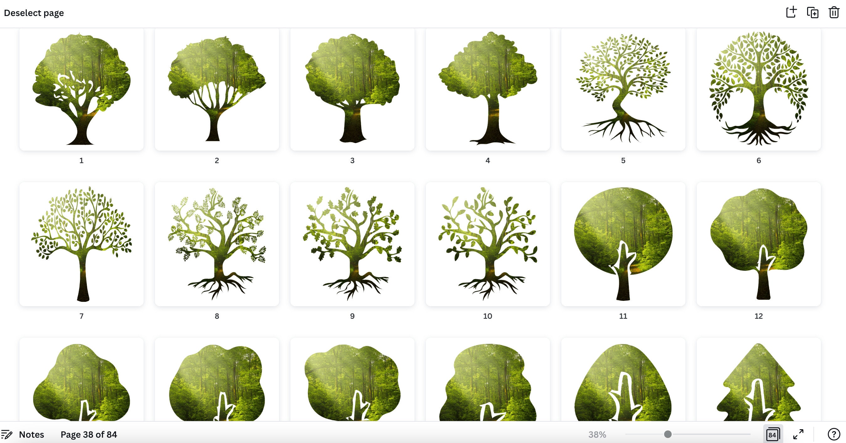 Canva Tree Shape Frames Kit - 85 Graphic Design Templates for Social ...