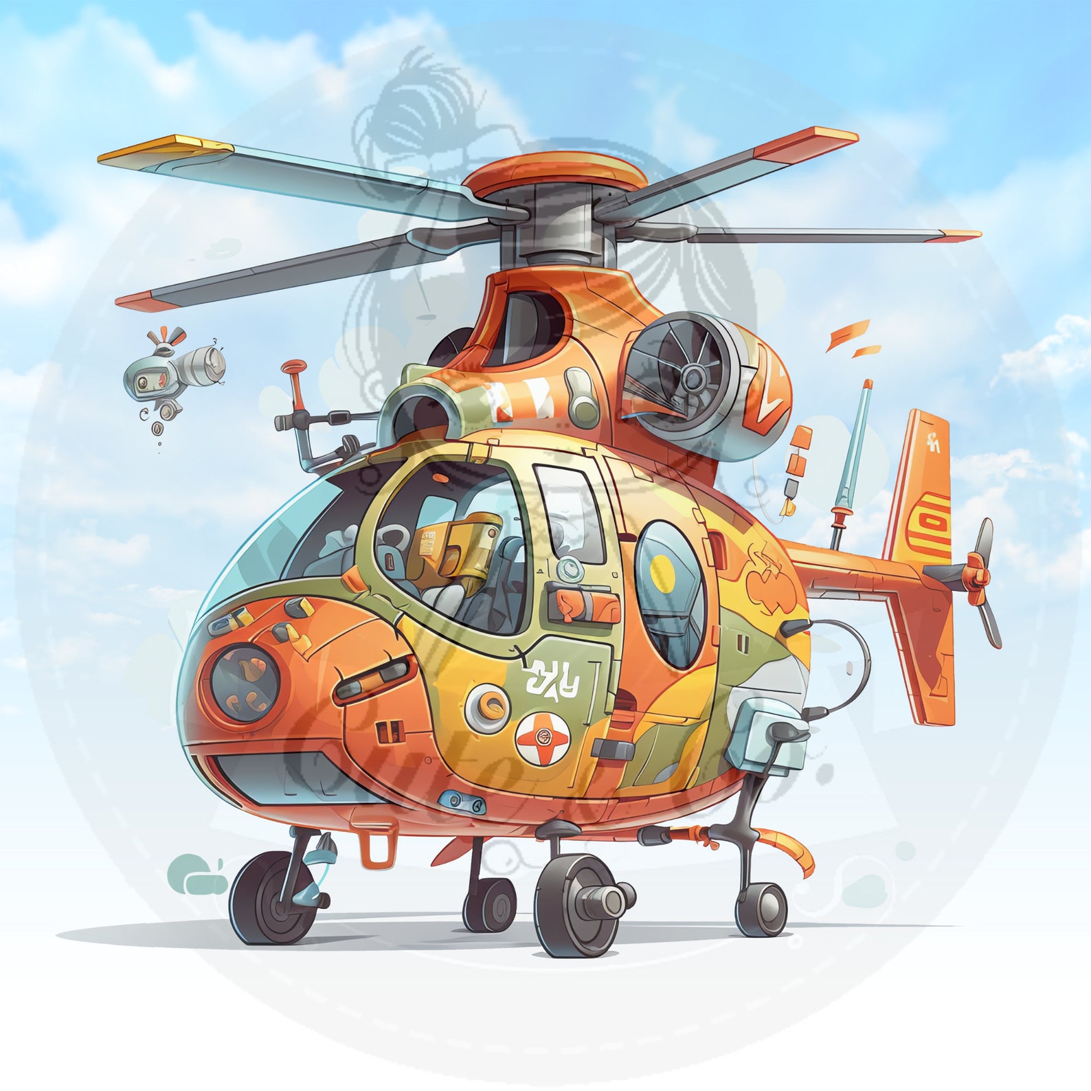 Colorful Helicopter Clipart Set, Modern PNG Images (300 DPI) - Etsy