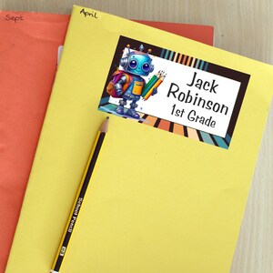 Set of Robots Printables Labels Back to School, Robots Stickers, Tags ...