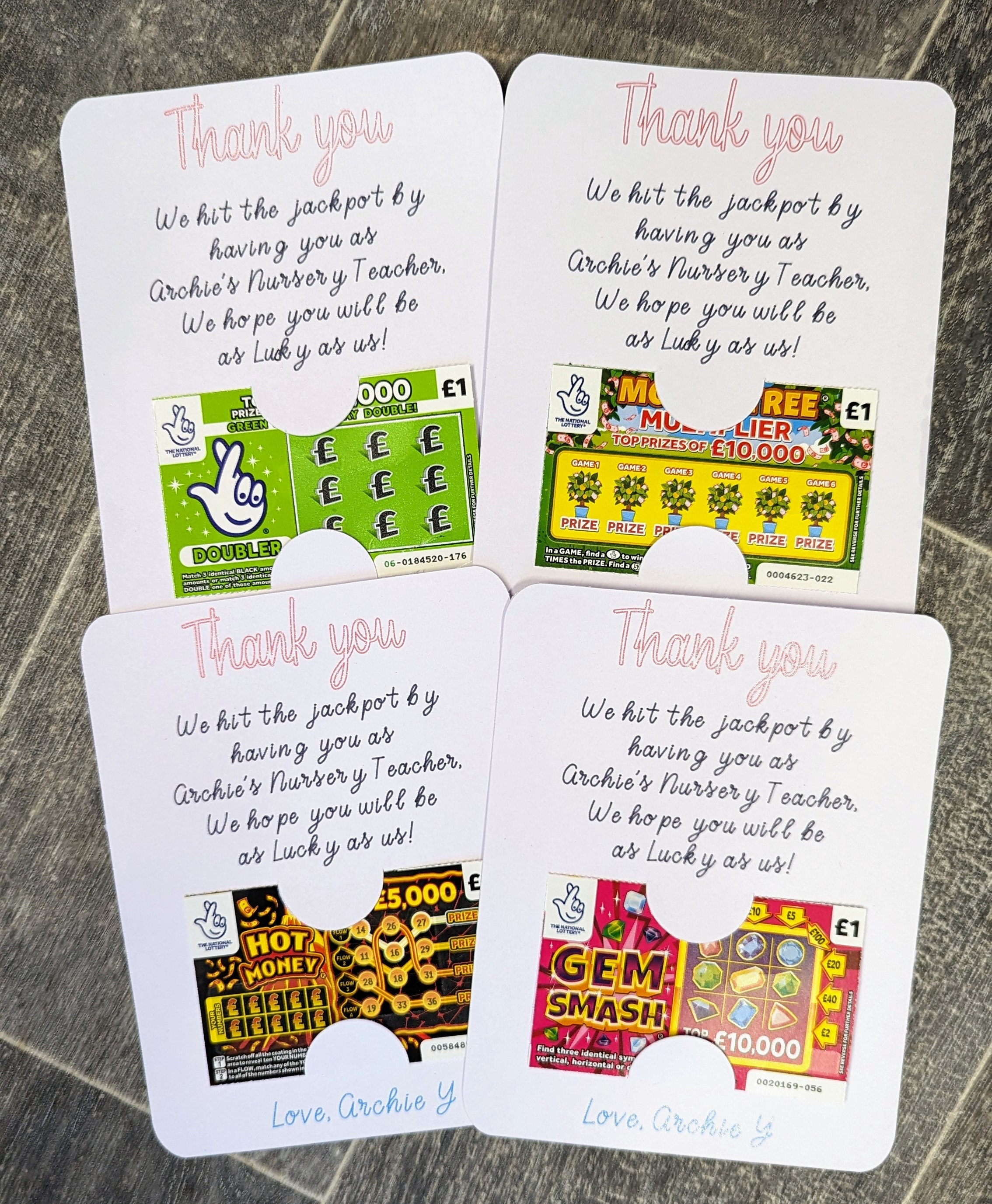 Thank You Teacher Scratch Card Personalised Holder End of Year - Etsy UK