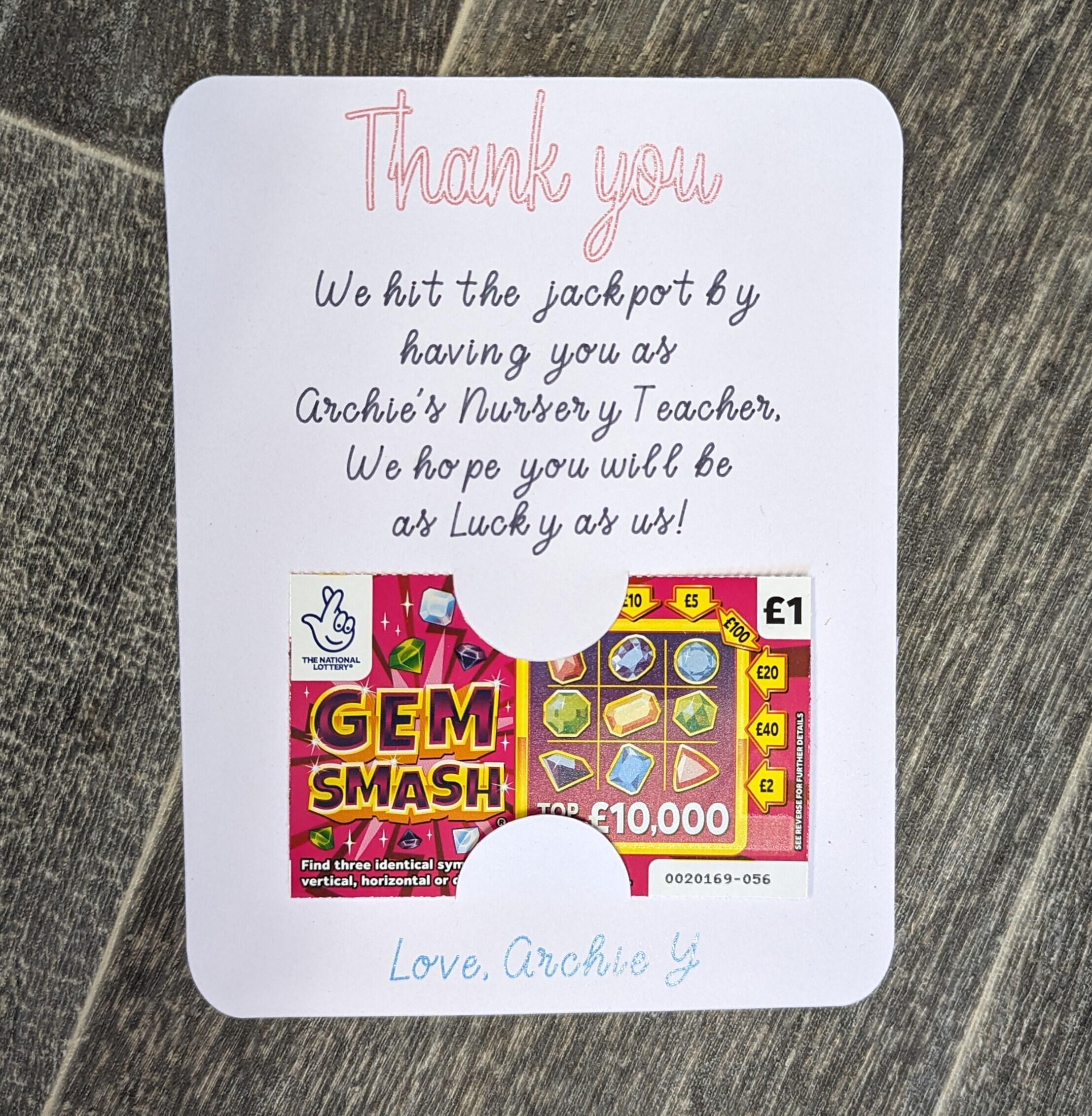 Thank You Teacher Scratch Card Personalised Holder End of Year - Etsy UK