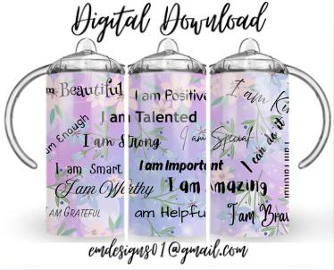 Motivation 300dpi 12oz STRAIGHT Skinny Sippy Cup Wrap/12oz Sippy ...