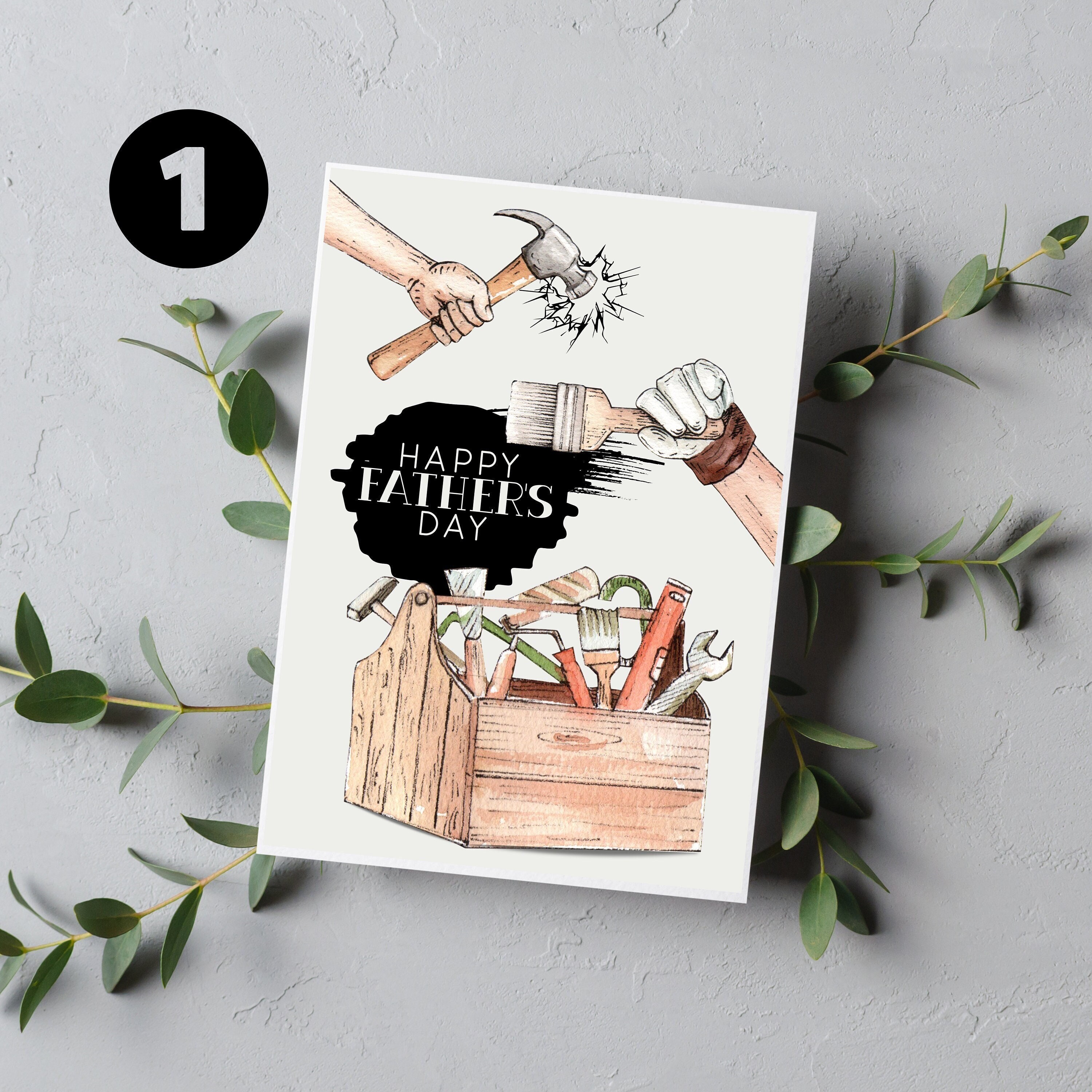 Card for Fathers Day, Tool Fathers Day Card for Dad, DIY Fathers Day ...