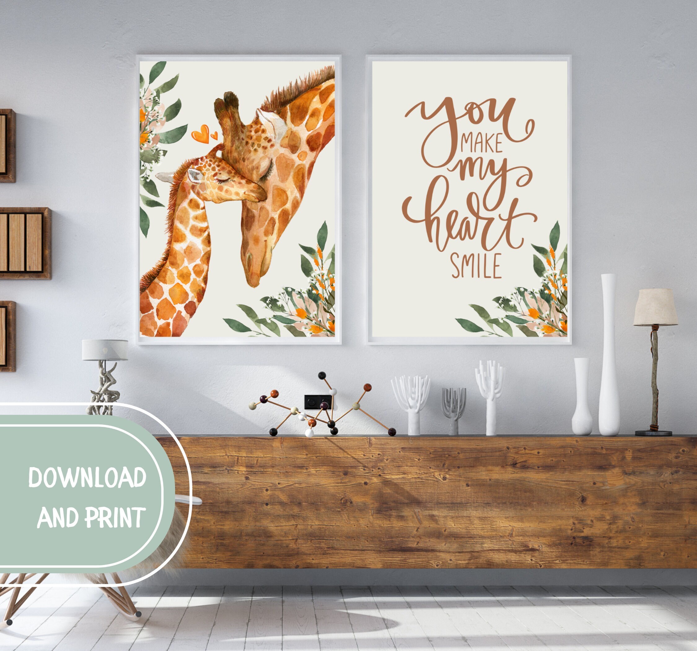 Giraffes Making Hearts