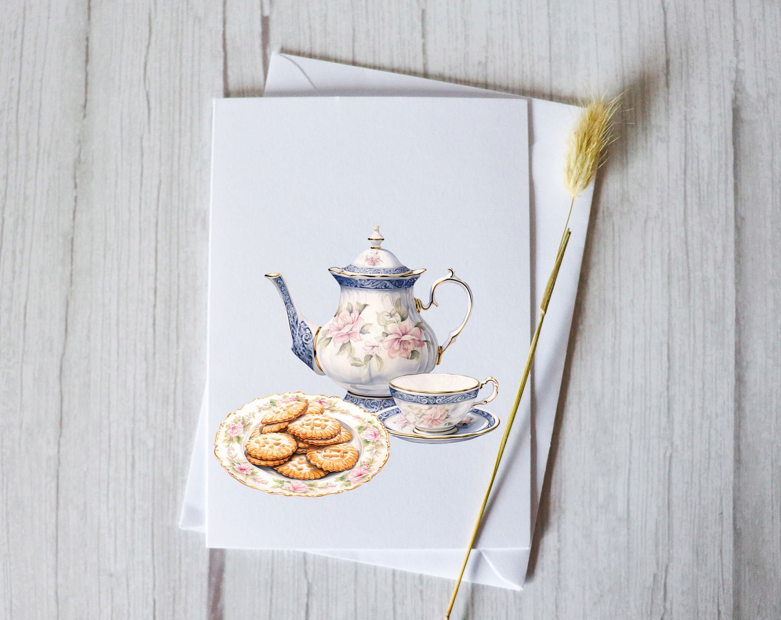 Tea Time Clipart | Watercolor Set of Tea Pots and Cups Clip Art PNG - Etsy