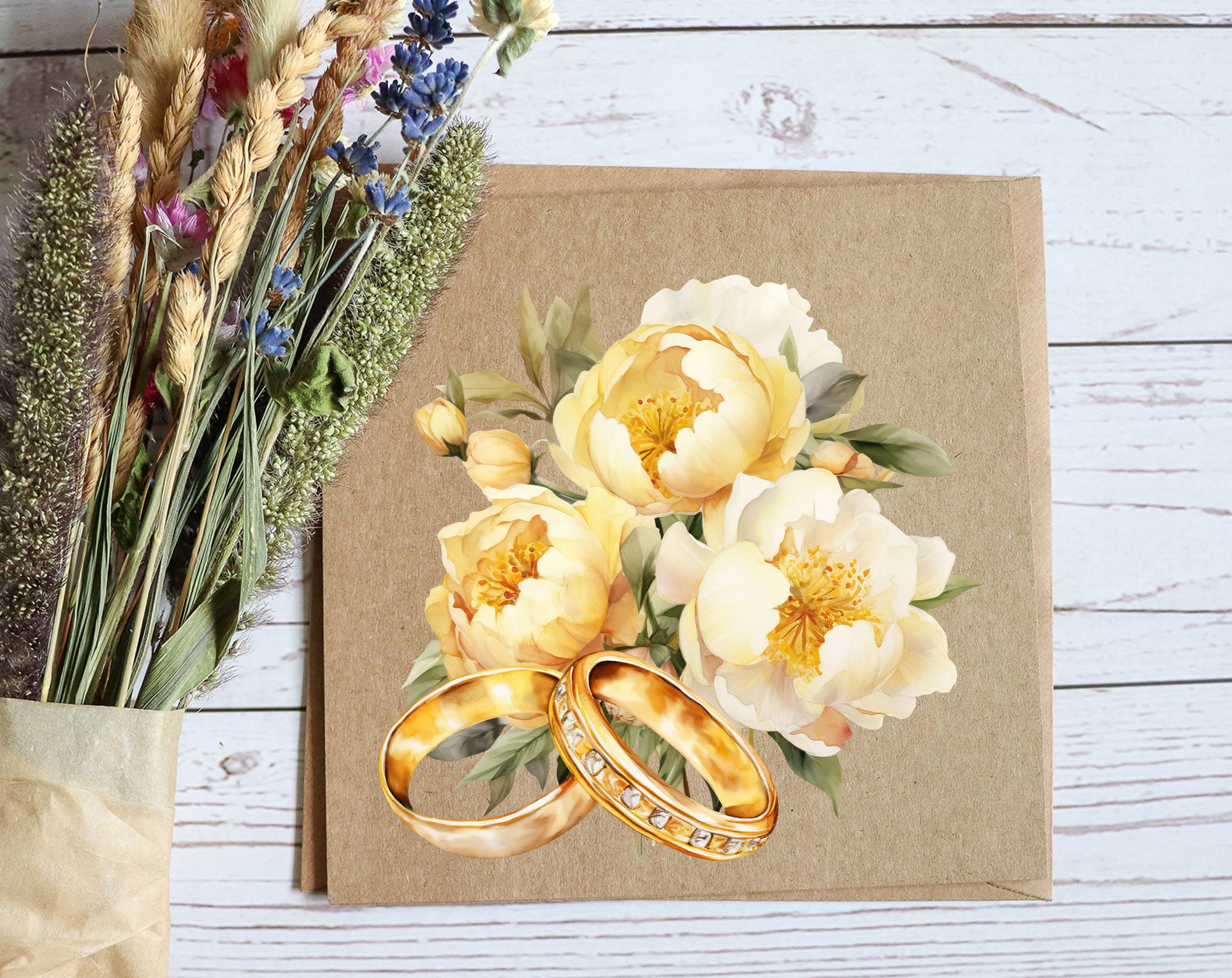 Wedding Clipart | Watercolor Gold Wedding Illustrations Clip Art Set ...