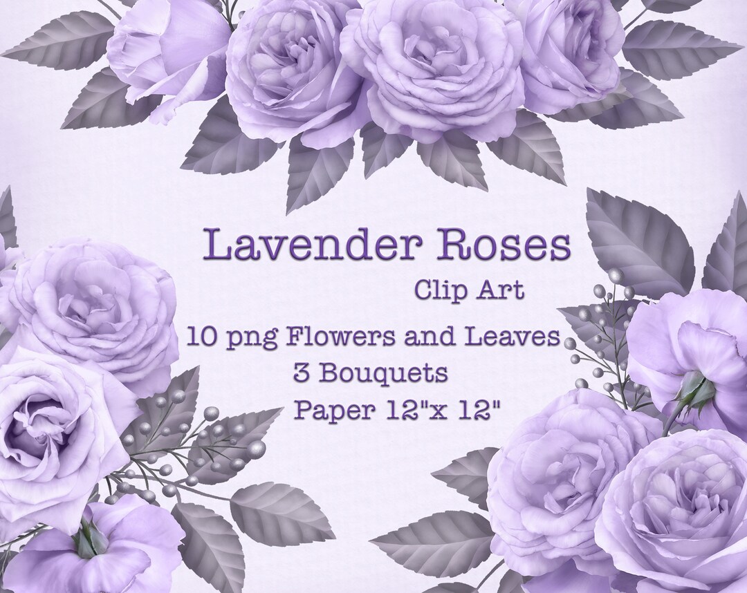 Lavender Roses Clipart | Bouquets of Flowers Clip Art | Floral ...
