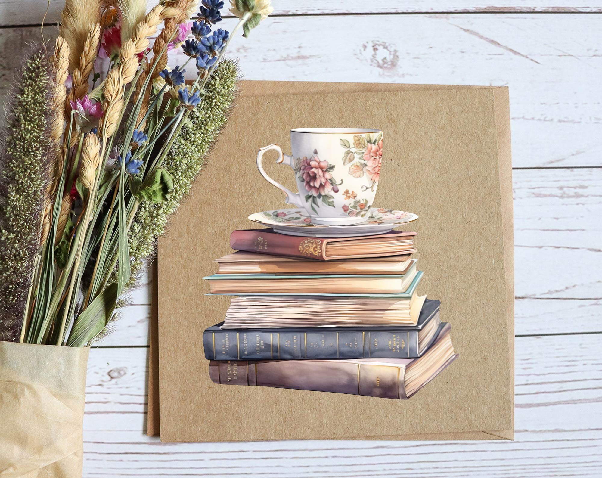 Watercolor Books Clipart | Book Lover Reading Set PNG - Etsy