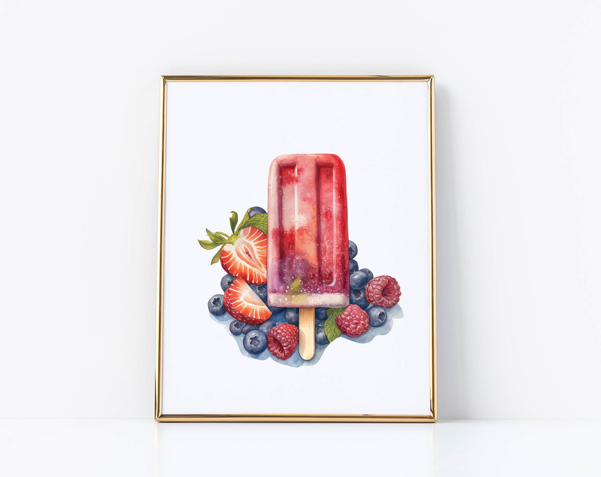 Watercolor Ice Cream Clipart | Popsicle Illustration PNG - Etsy