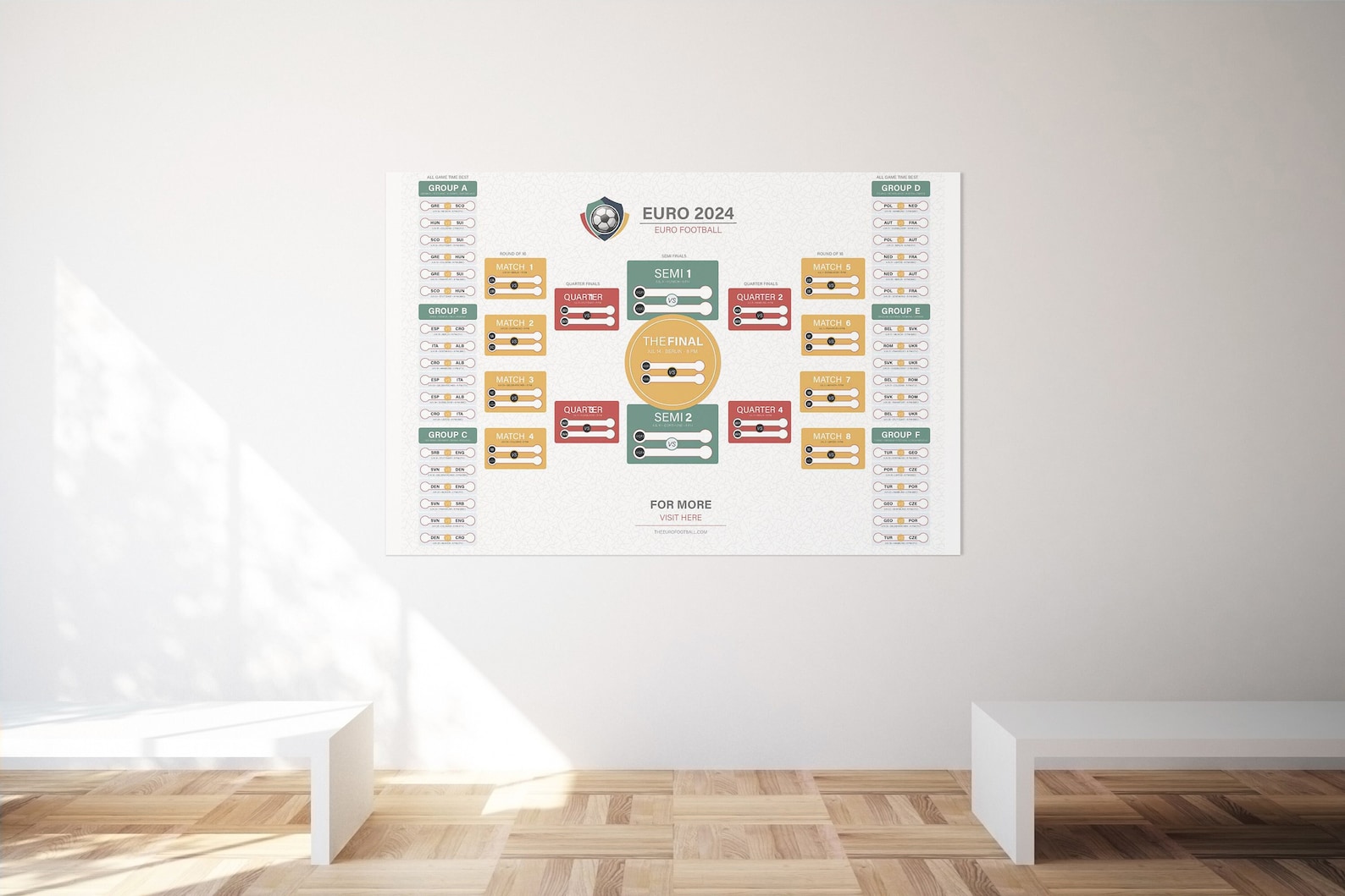 2024 European Championships Wall Chart PDF: Fixtures, Dates, Schedule ...
