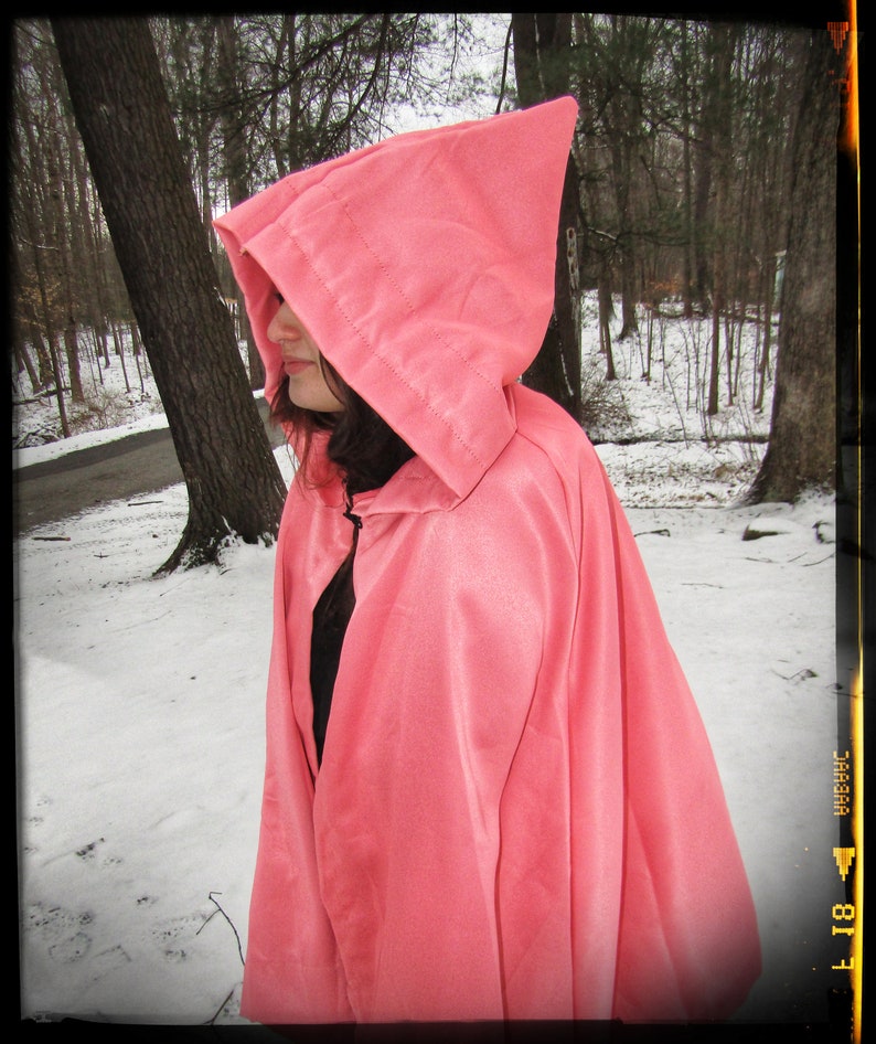 Bright Pink Cloak Cape Cosplay Short Hooded Cloak - Etsy