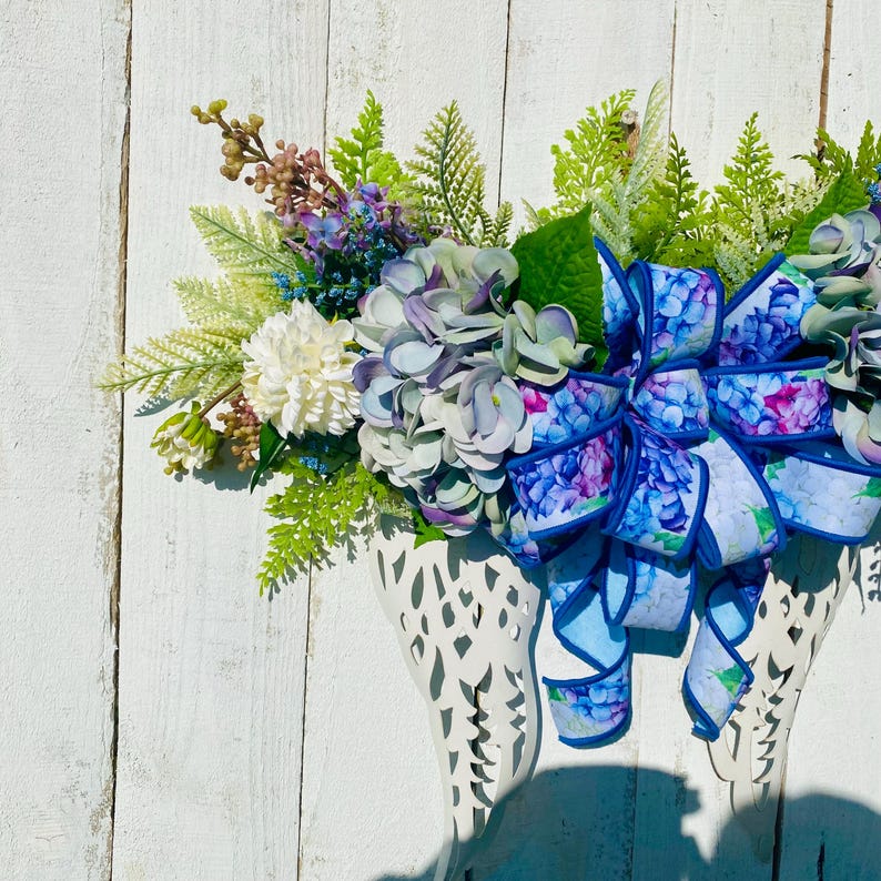 Heavenly Angel Wings Floral Arrangement – Memorial Wall Decor – Real ...