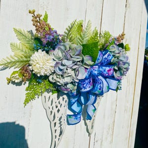 Heavenly Angel Wings Floral Arrangement – Memorial Wall Decor – Real ...