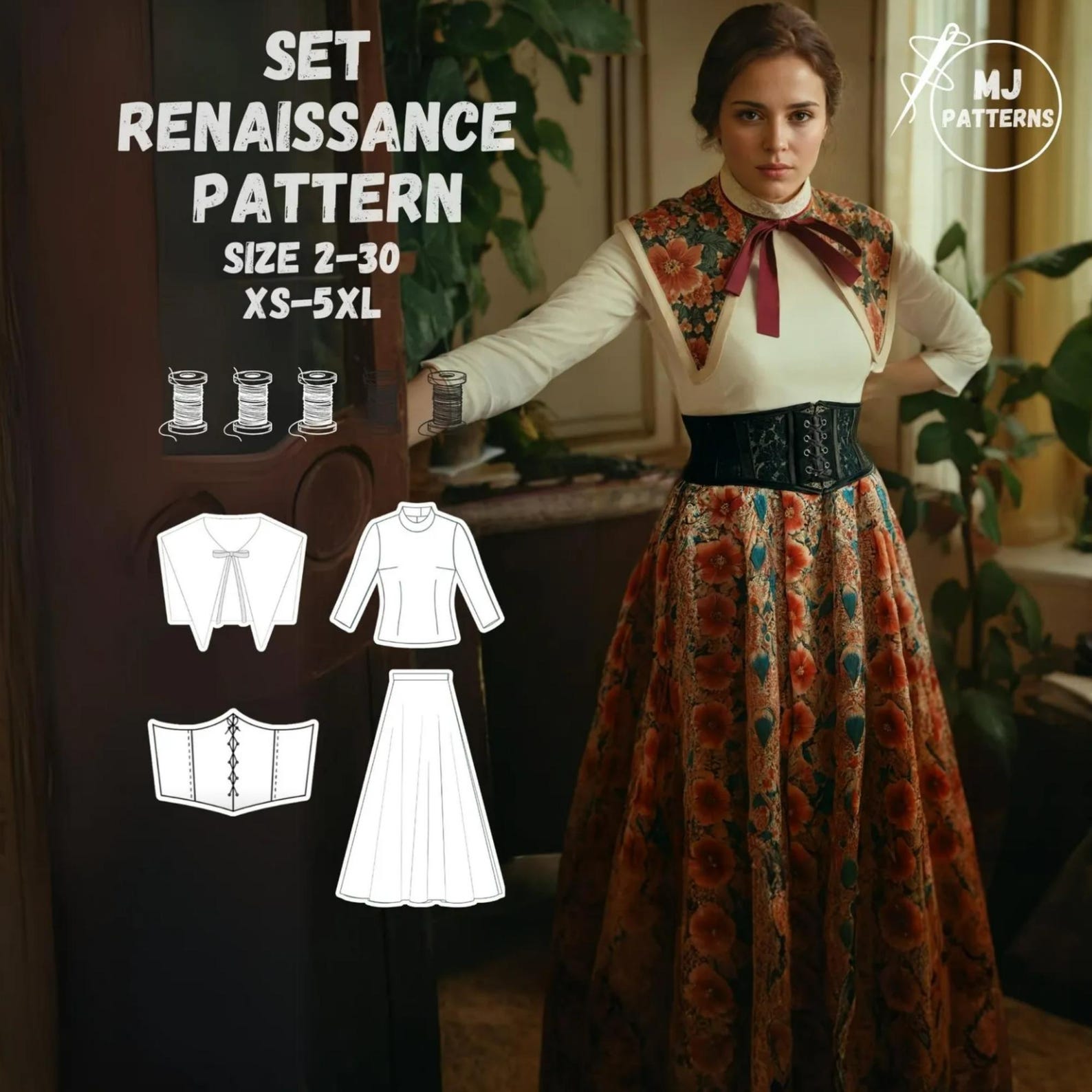 Cottagecore Sewing Patterns Bundle - 15 PDF Patterns for Dresses ...