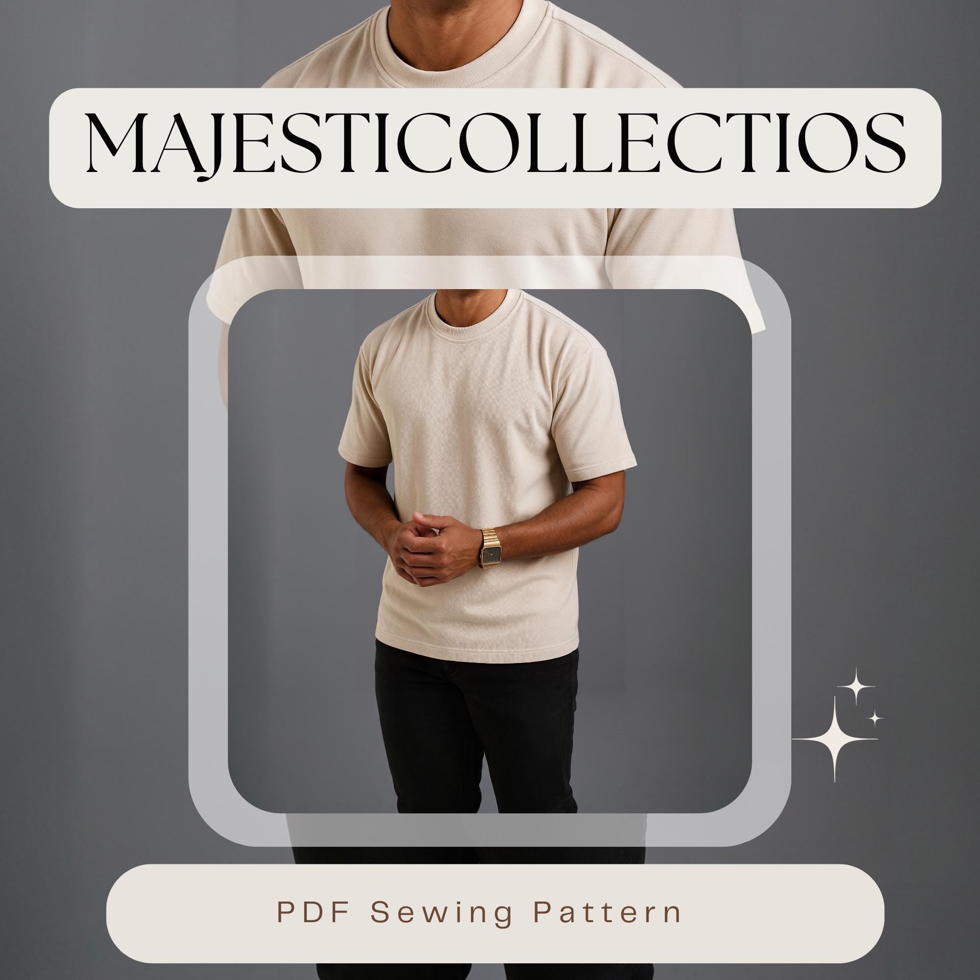 Men’s T-shirt Sewing Pattern PDF With English Tutorial | XS to 5XL ...
