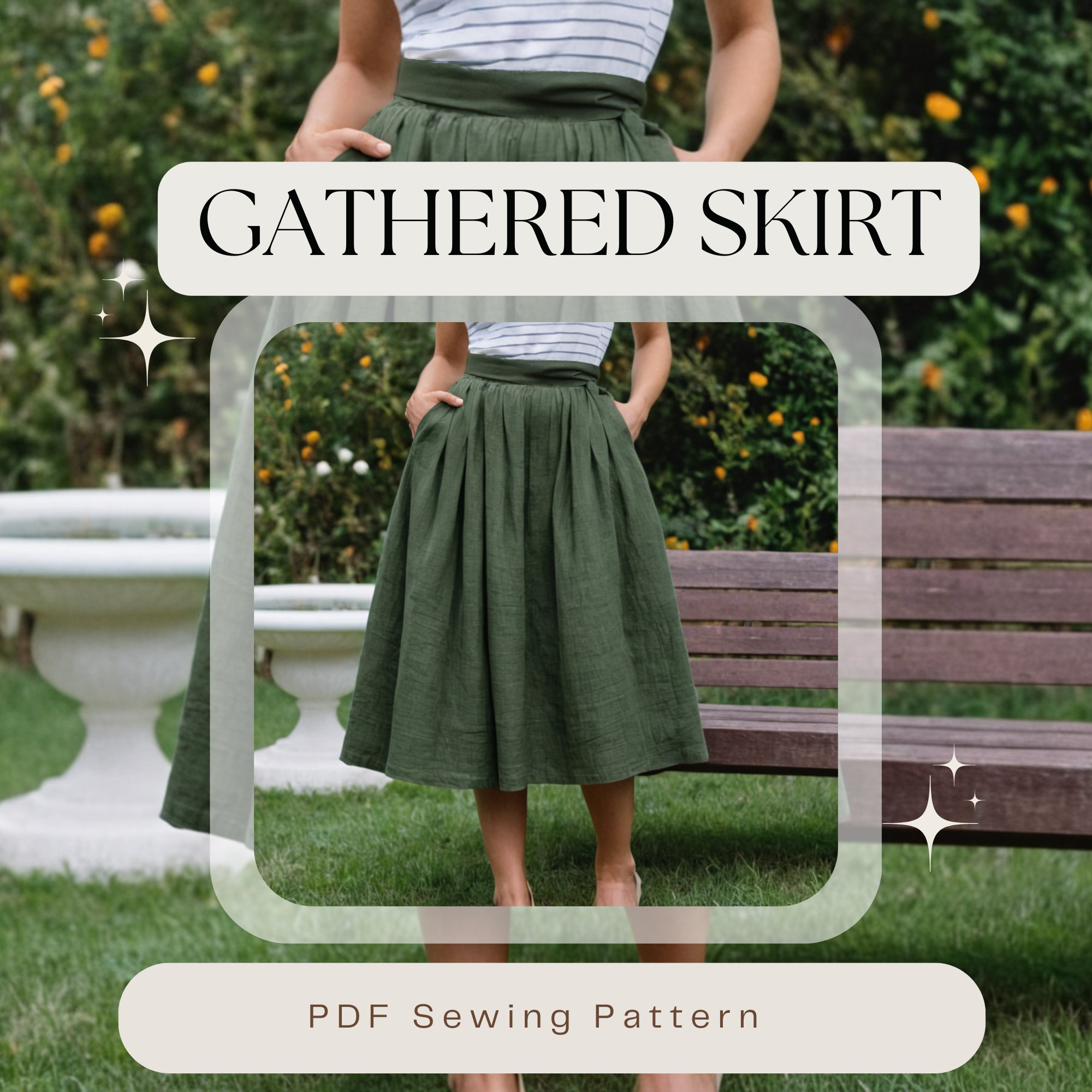 Linen Skirt PDF Sewing Pattern | Pockets Pattern | Midi Skirt ...