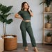 Two Piece Lounge Set Sewing Pattern, Women’s Short Sleeve Crop Top and ...