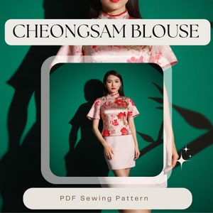 Cheongsam Blouse Sewing Pattern - PDF, Traditional Chinese Top, Short ...