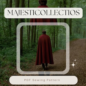 Men's Cloak Sewing Pattern PDF, Long Hooded Cape Pattern for Cosplay ...
