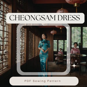 Cheongsam Dress Sewing Pattern | PDF Digital Download | Mandarin Collar ...