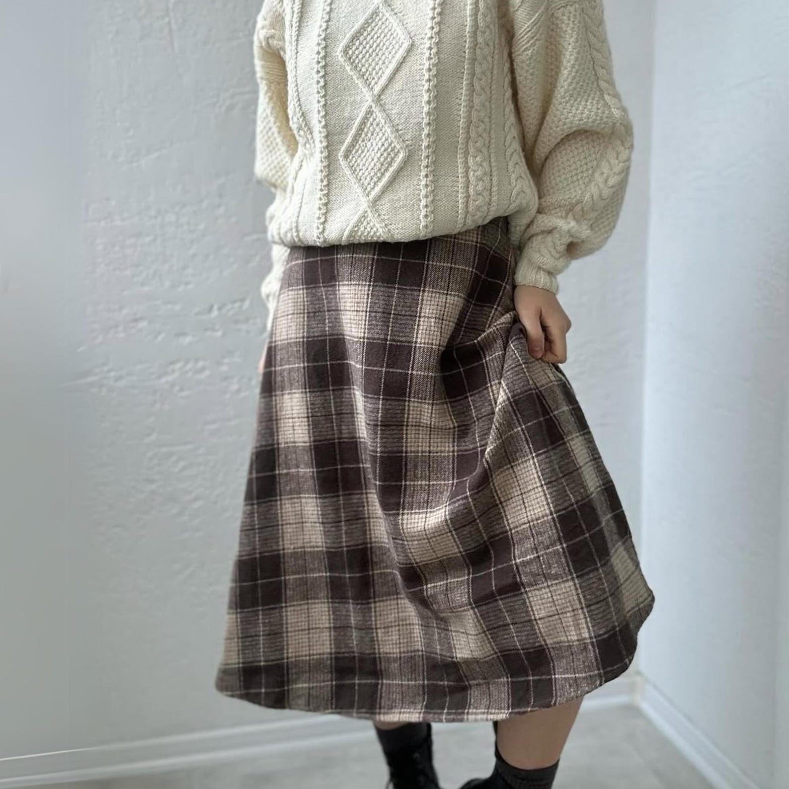 A-line Plaid Skirt Sewing Pattern PDF, Skirt Pattern for Women, Winter ...