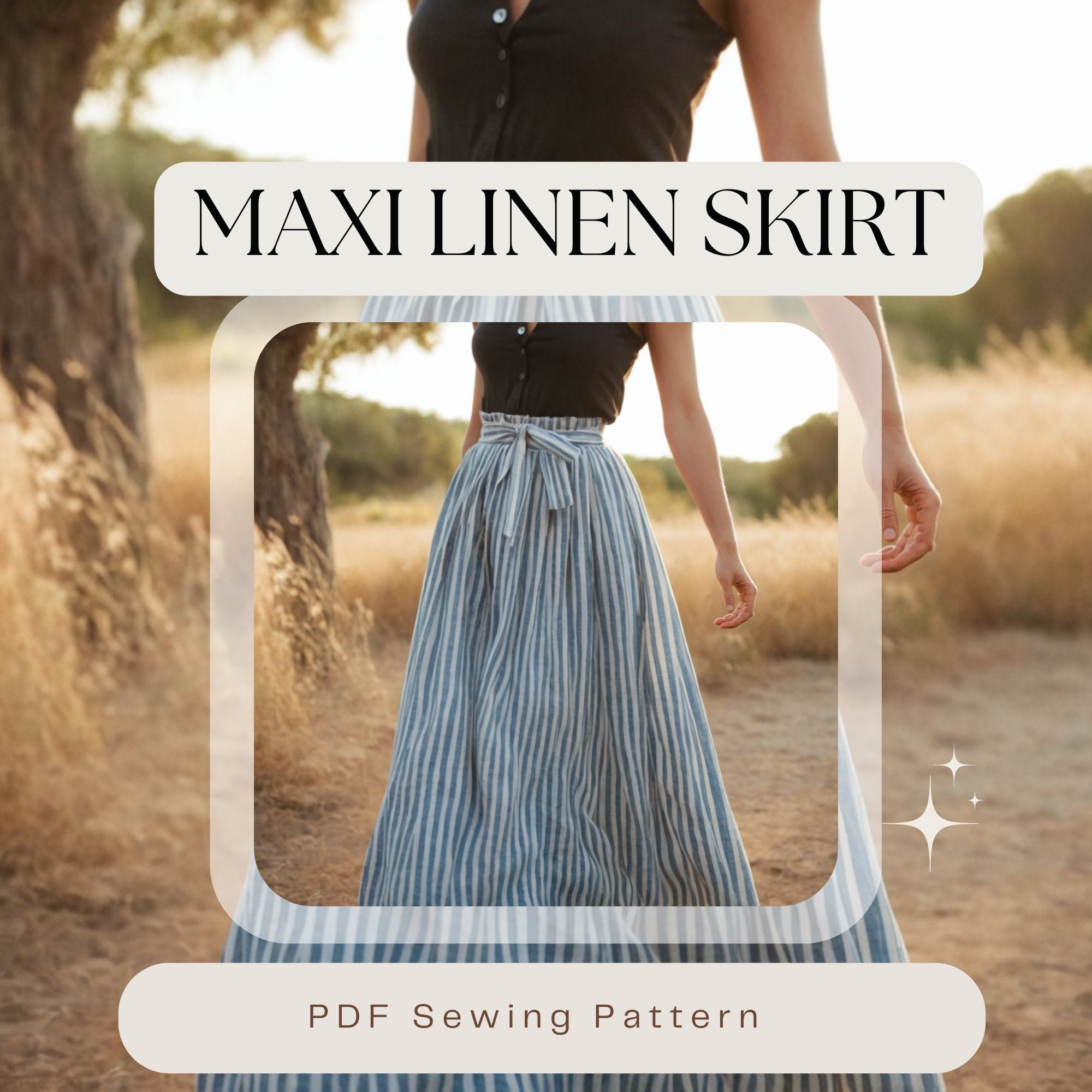 Maxi Skirt Sewing Pattern PDF | Women’s Tiered Skirt Pattern | Sizes XS ...